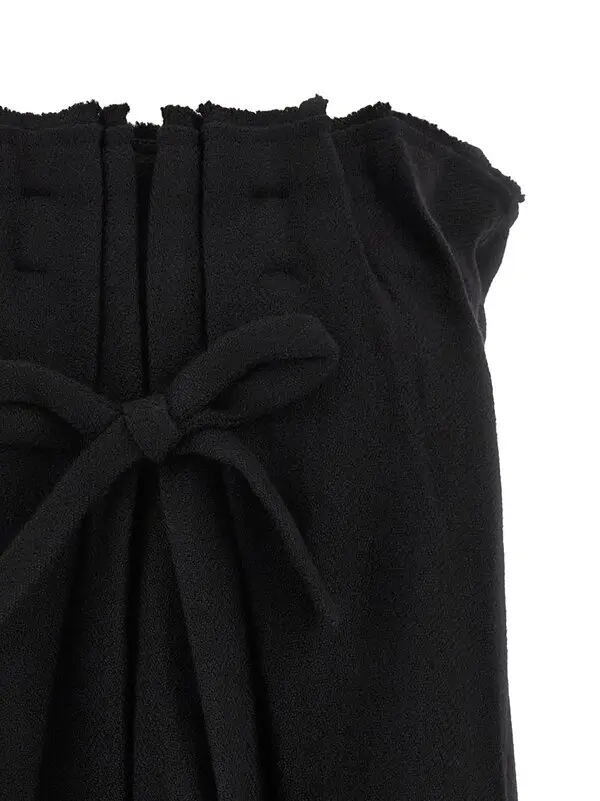 Prada Bow-detailed Pleated Mini Dress