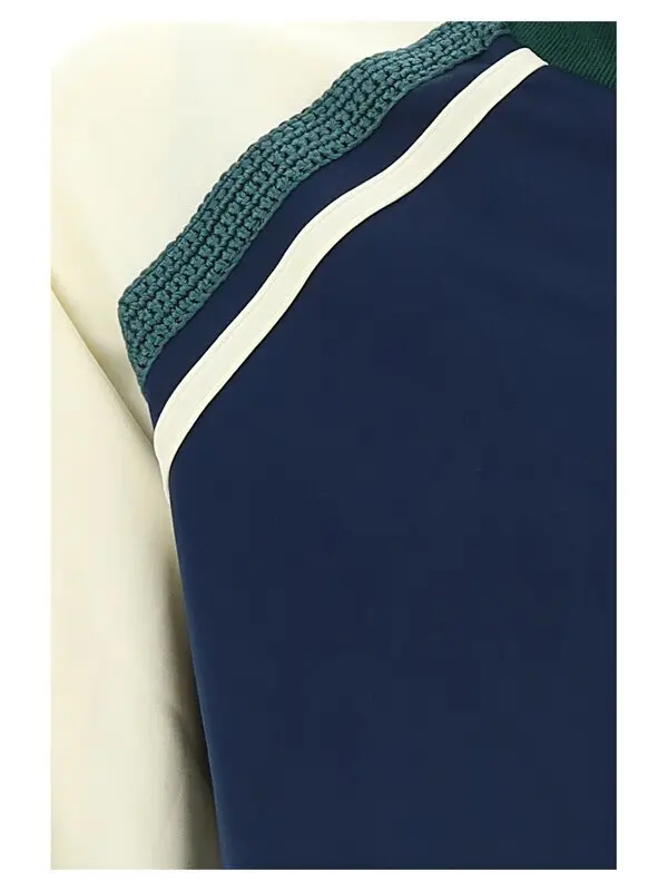 WALES BONNER Striped-trim Zipped Sweatshirt