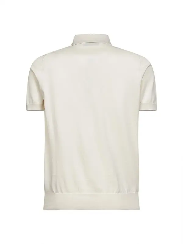 Brunello Cucinelli Short-sleeved Buttoned Polo Shirt - White
