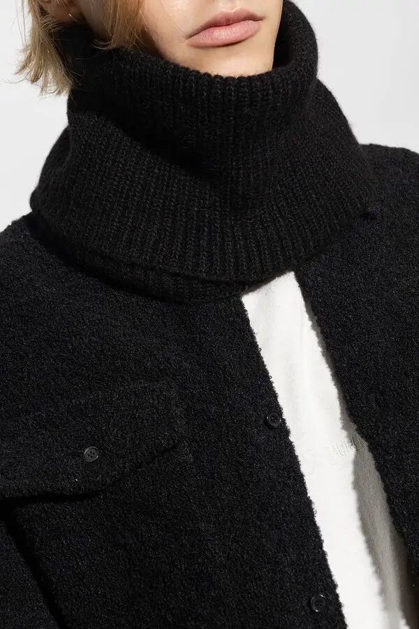 Saint Laurent Ribbed Knit Folded Collar