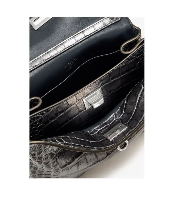 Balenciaga Rodeo Embossed Metallized Handbag