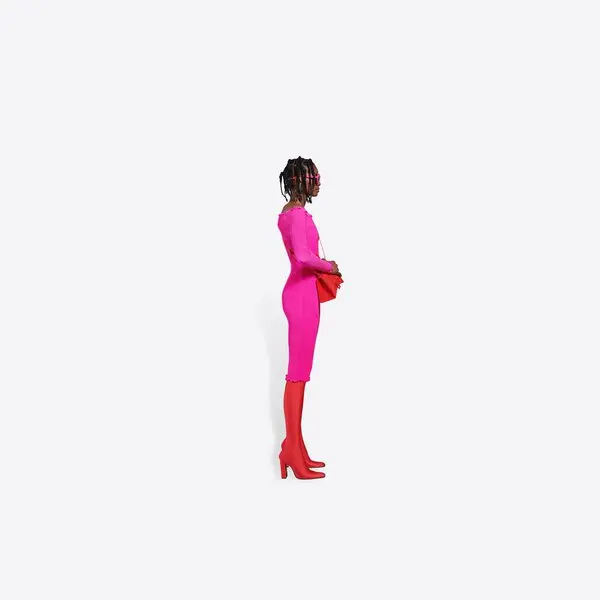 Balenciaga Smocked Off-the-shoulder Long Sleeve Mini Dress