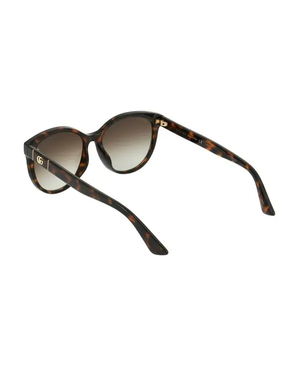Gucci Tortoiseshell Round Frame Sunglasses With Gg Logo