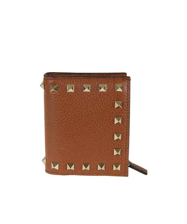 Valentino Garavani Rockstud Bi-fold Wallet - Brown
