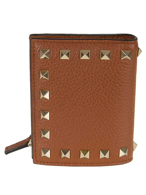 Valentino Garavani Rockstud Bi-fold Wallet - Brown