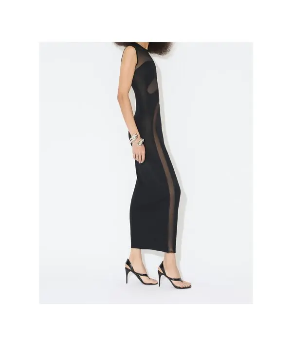 Alaïa Knit Molded Bodycon Maxi Dress - Black