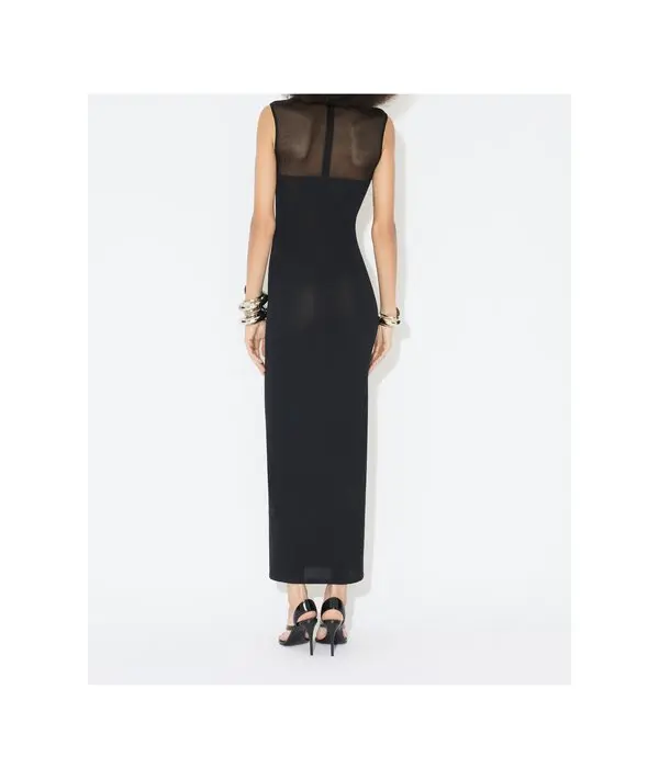 Alaïa Knit Molded Bodycon Maxi Dress - Black