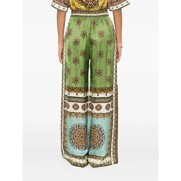 ALEMAIS Drawstring Floral-print Trousers
