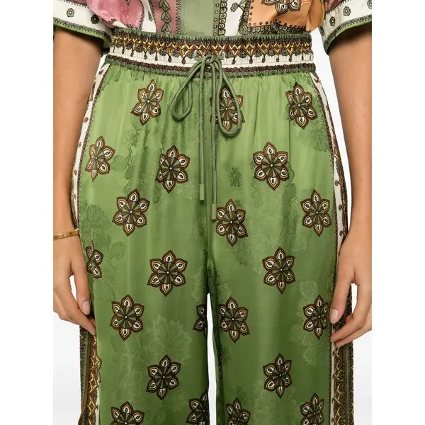ALEMAIS Drawstring Floral-print Trousers