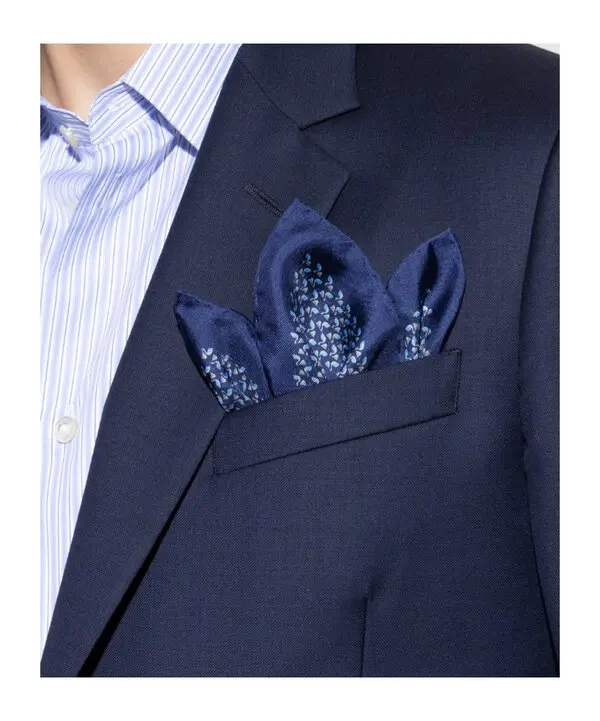 FERRAGAMO Square Pocket Square - Navy Blue