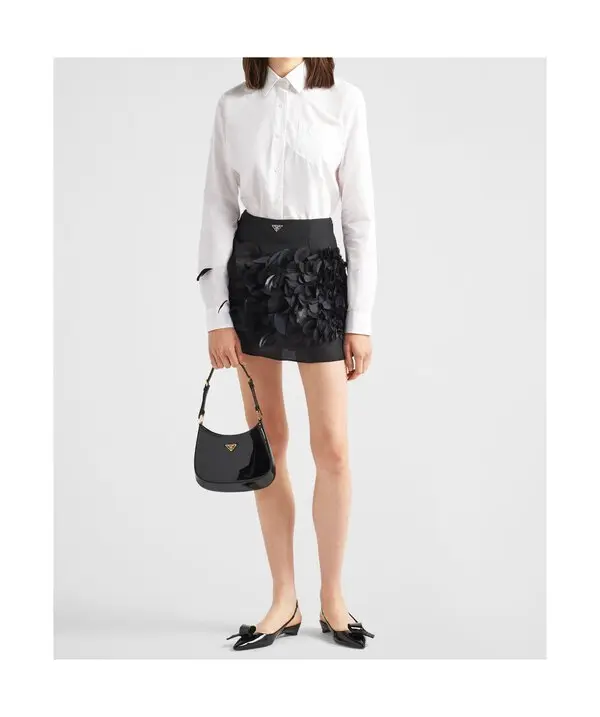 Prada Embellished Logo Skirt