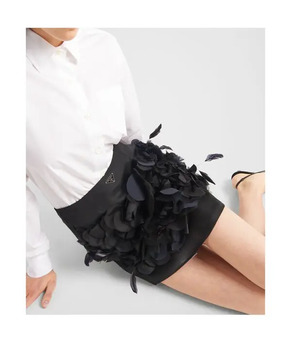 Prada Embellished Logo Skirt