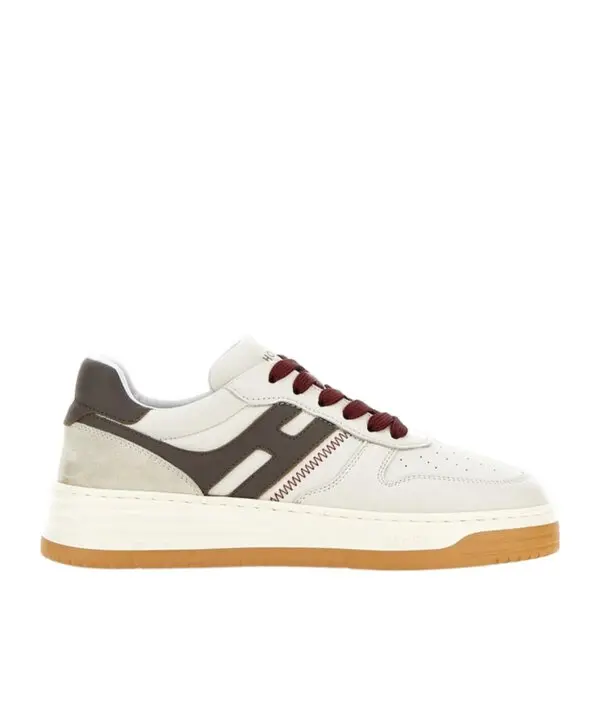 Hogan H630 Logo Patch Lace-up Sneakers - White