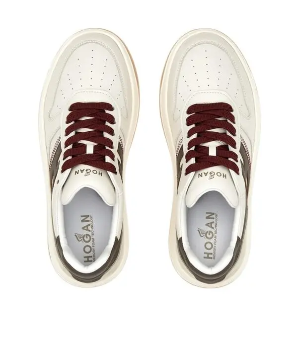 Hogan H630 Logo Patch Lace-up Sneakers - White
