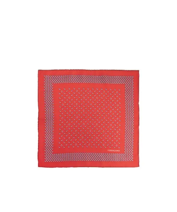 FERRAGAMO Square Pocket Square - Red