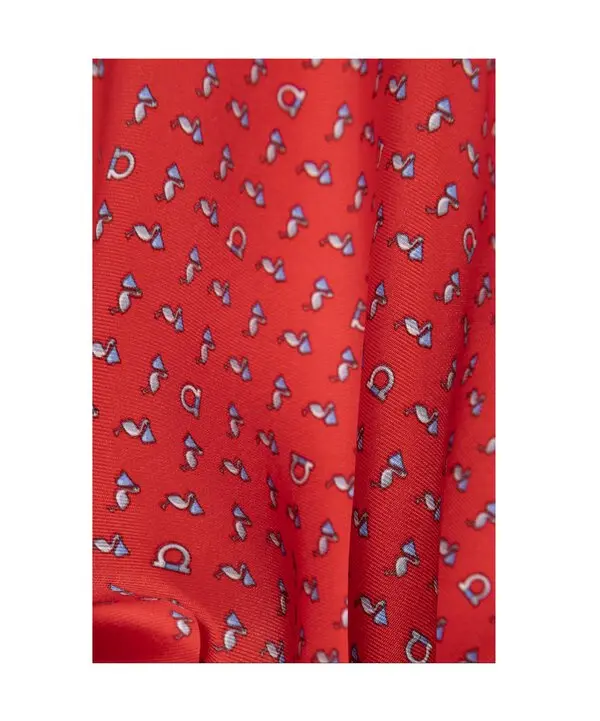 FERRAGAMO Square Pocket Square - Red