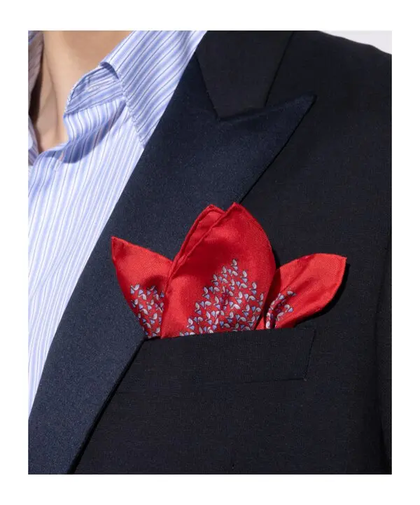 FERRAGAMO Square Pocket Square - Red