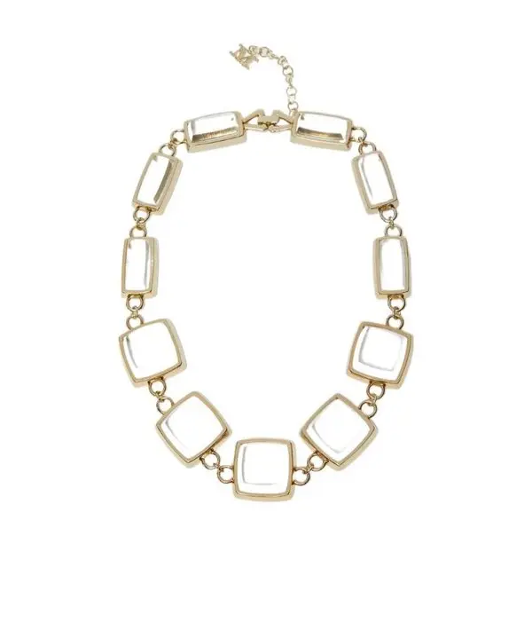 Max Mara Logo Crystal Necklace - Yellow