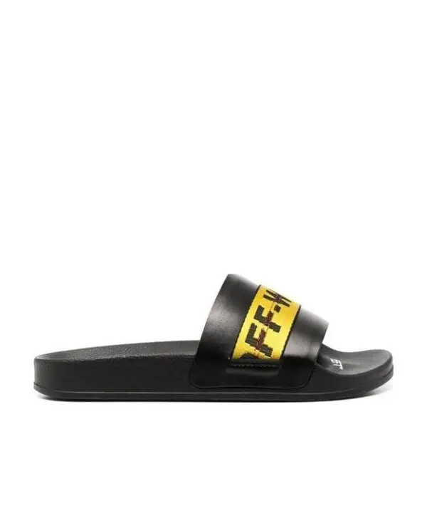 Off-White Logo Ribbon Detail Slides - Black