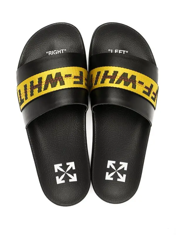 Off-White Logo Ribbon Detail Slides - Black