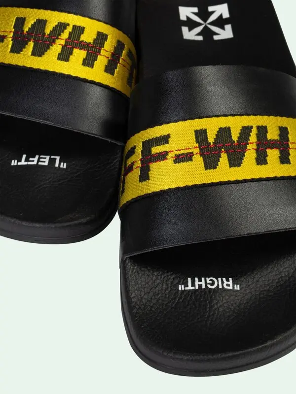 Off-White Logo Ribbon Detail Slides - Black