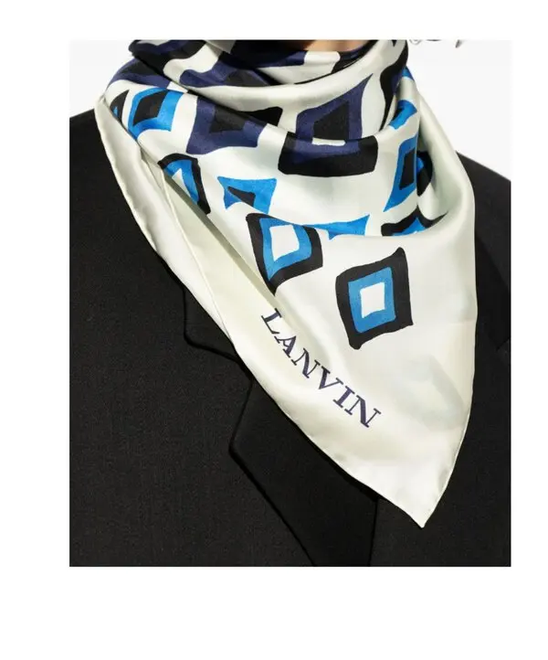LANVIN Pattern Scarf - White