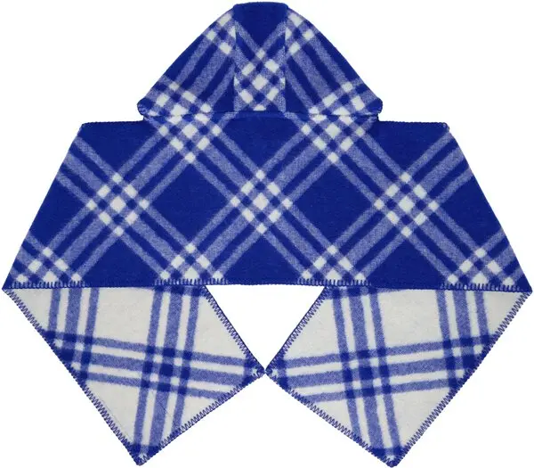 Burberry Hood Equestrian Knight Checked Scarf