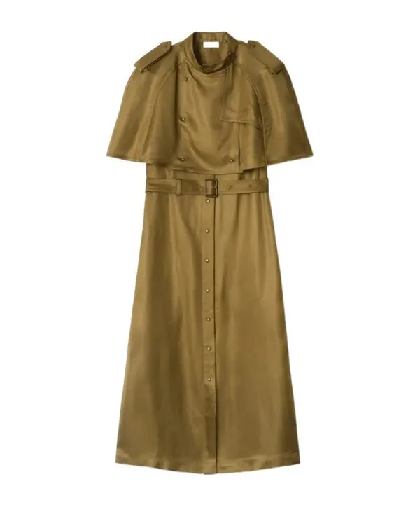 Burberry Belted Trench Dress With Capelet