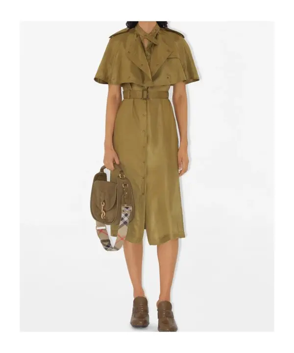 Burberry Belted Trench Dress With Capelet