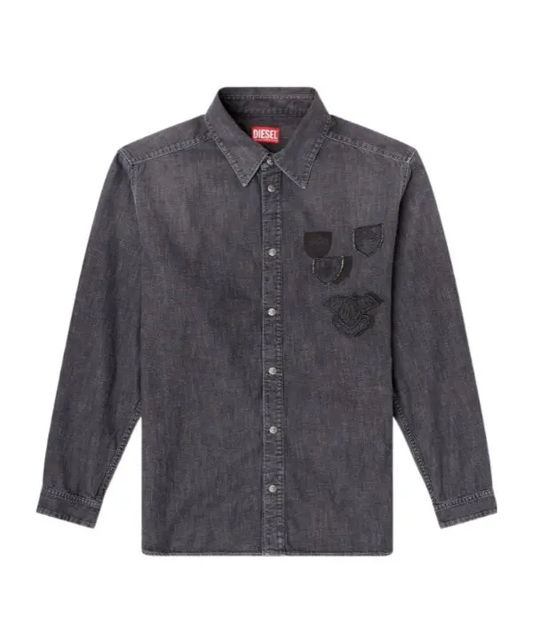 DIESEL® D-simply-s15 Appliqué Denim Shirt