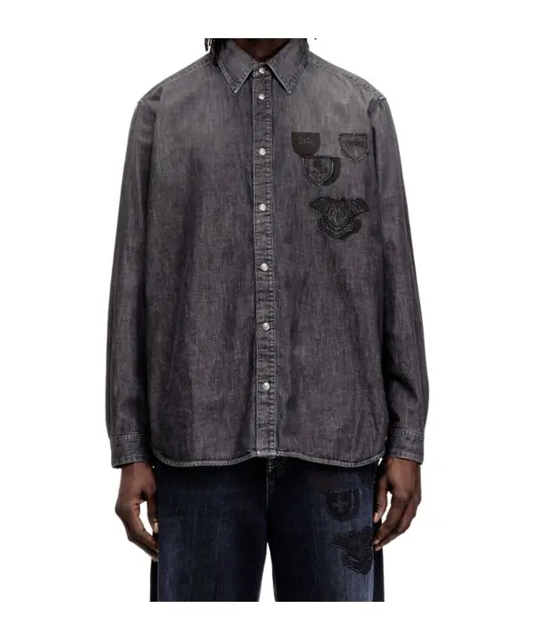 DIESEL® D-simply-s15 Appliqué Denim Shirt