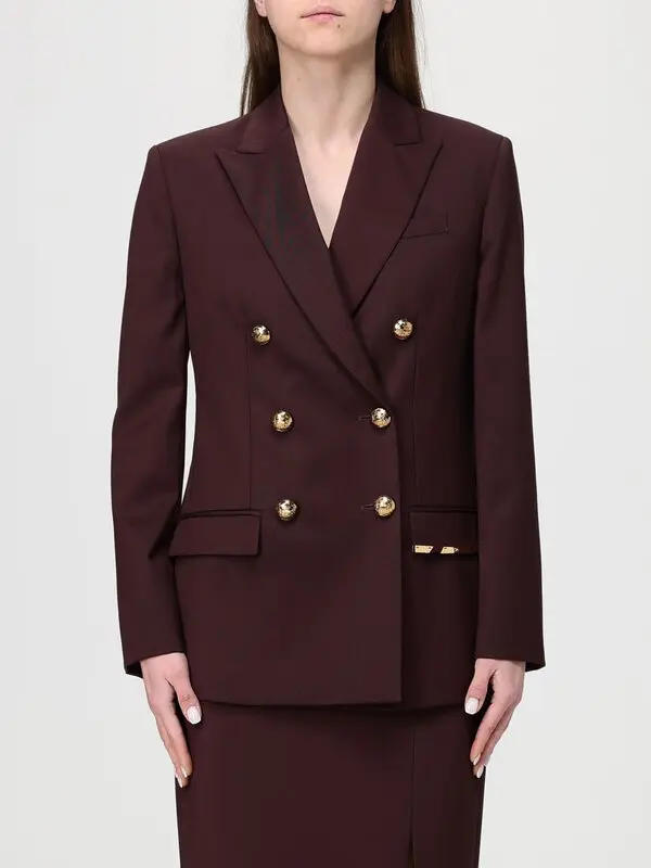 Elisabetta Franchi Double-breasted Peak Lapel Jacket - Black