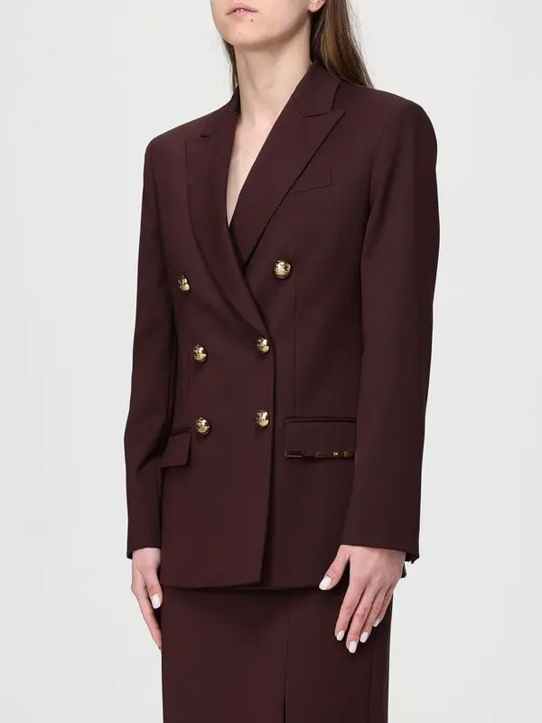 Elisabetta Franchi Double-breasted Peak Lapel Jacket - Black