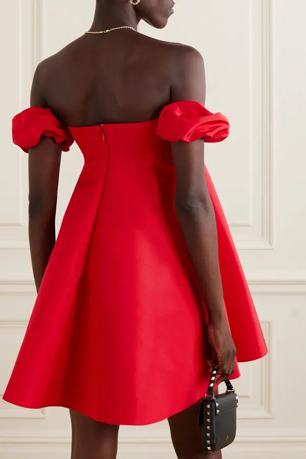 Valentino Garavani Off-shoulder Silk Minidress