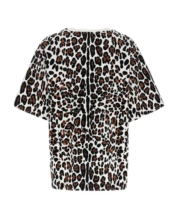 Dolce & Gabbana Logo Plaque Animal Print Crewneck T-shirt