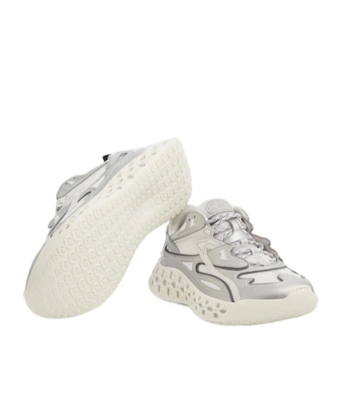 Gucci Bi-material Sole Trainers With 3d Effect Interlocking G - Gray/white