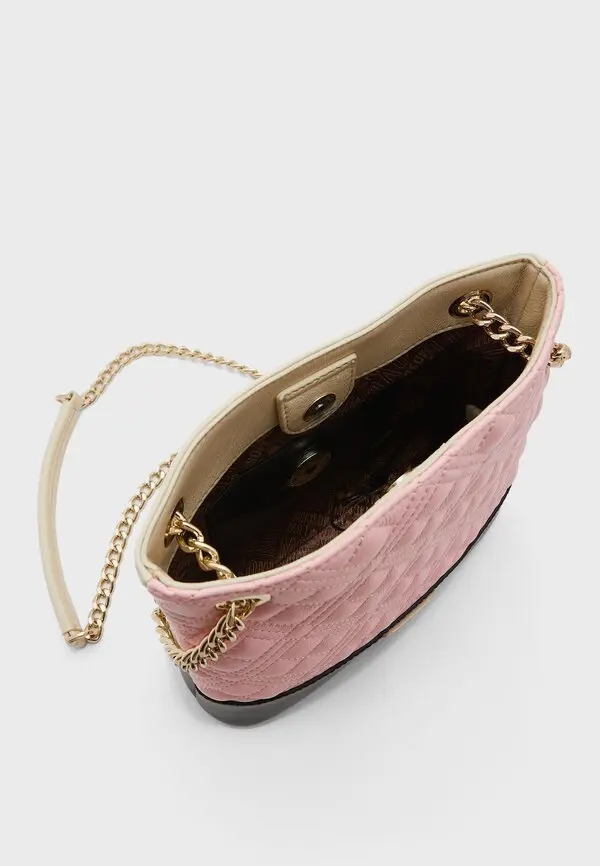Moschino Quilted Logo Shoulder Bag