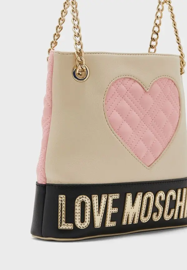 Moschino Quilted Logo Shoulder Bag