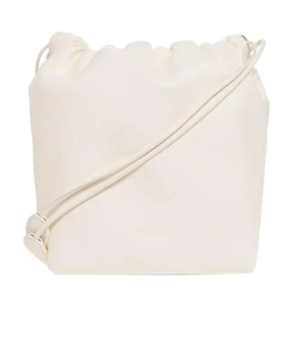 JIL SANDER Dumpling Drawstring Shoulder Bag - White