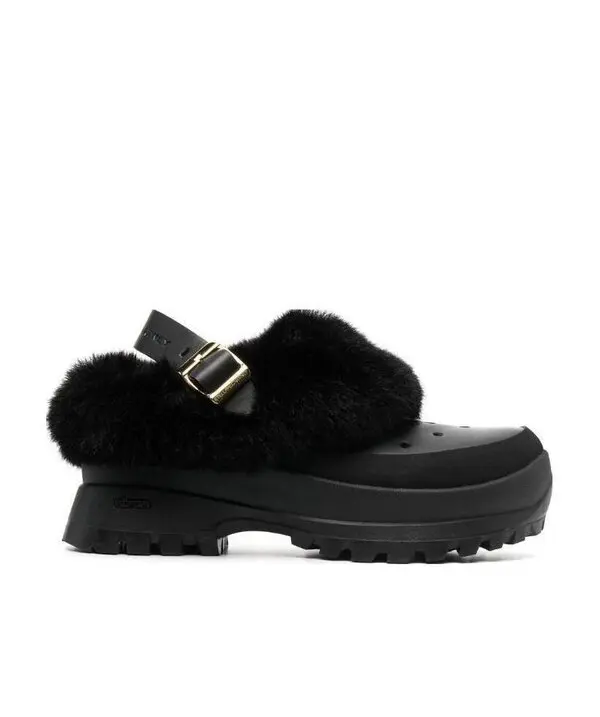 Stella McCartney Trace Faux Fur Trimmed Clogs