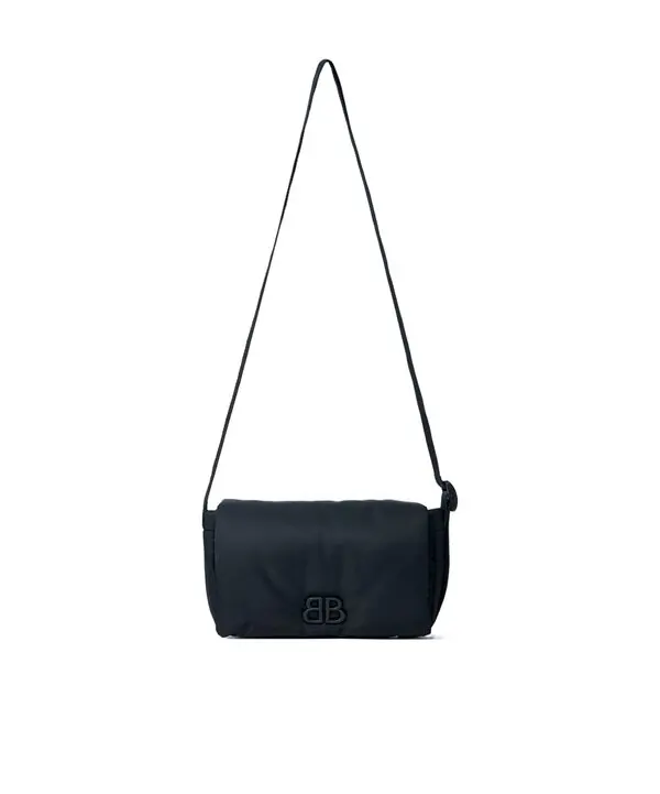 Balenciaga Small Monaco Flap Shoulder Bag - Black
