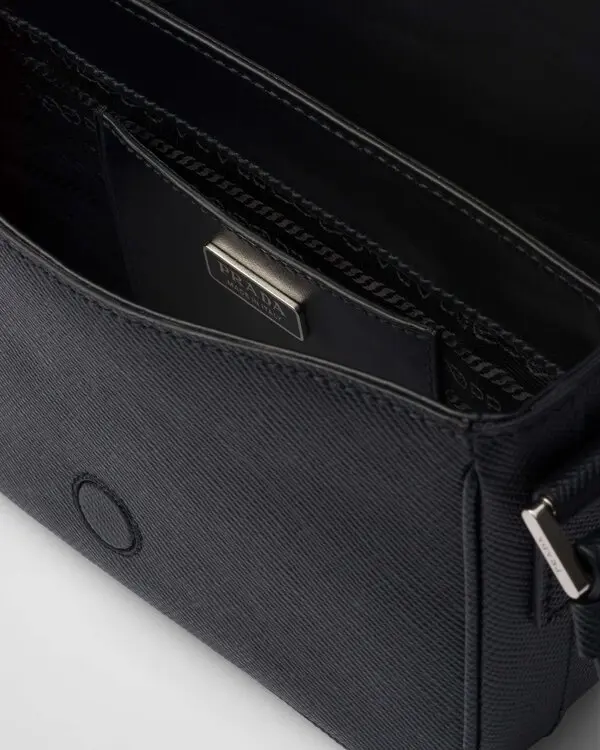 Prada Saffiano Triangle Logo Shoulder Bag