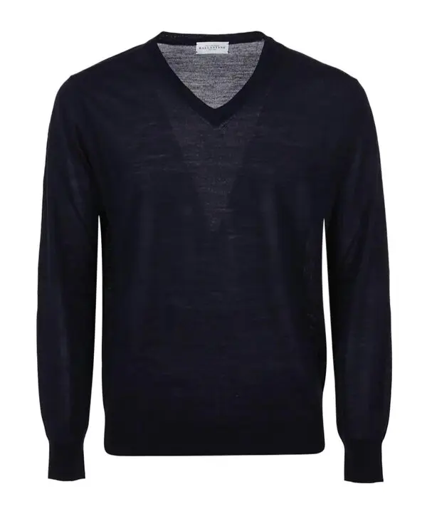 BALLANTYNE V-neck Wool Jumper - Black