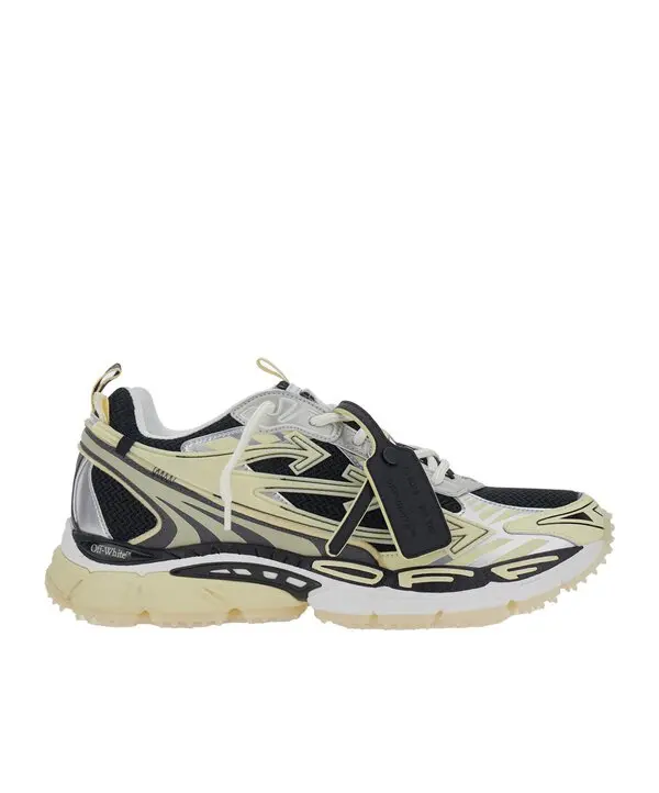 Off-White Lace-up Sneakers With Perforated Details - Nude