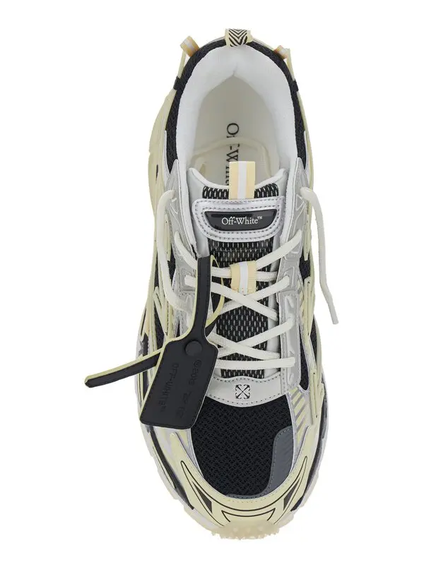 Off-White Lace-up Sneakers With Perforated Details - Nude