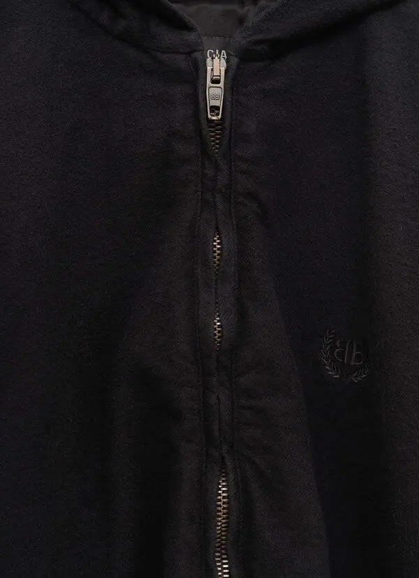 Balenciaga Logo Motif Zip-up Hoodie - Black