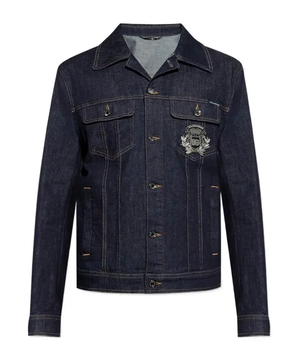 Dolce & Gabbana Heraldic Patch Denim Jacket