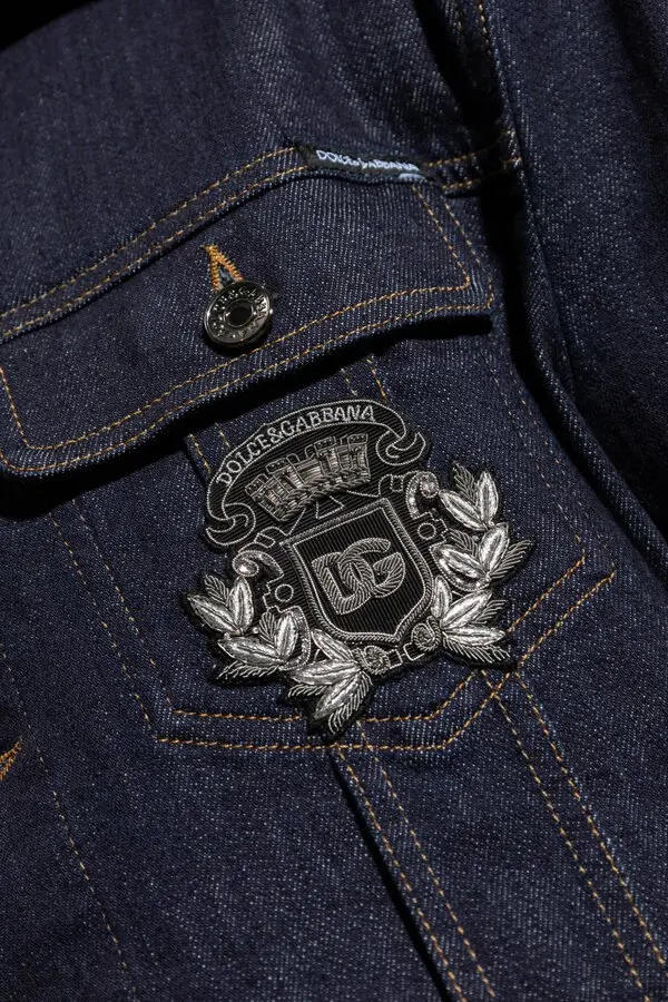 Dolce & Gabbana Heraldic Patch Denim Jacket