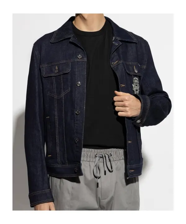 Dolce & Gabbana Heraldic Patch Denim Jacket