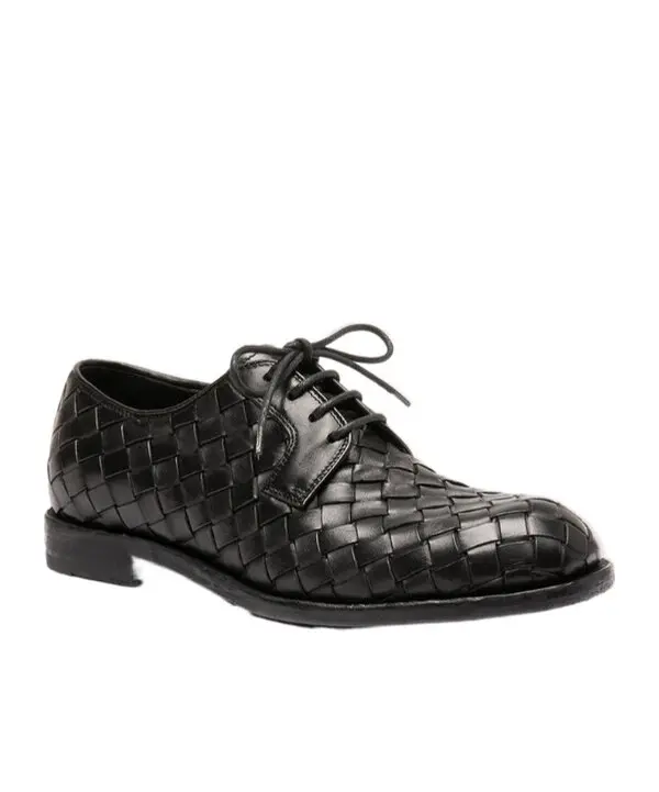 Officine Creative Leather Derby With Braided Detailing
